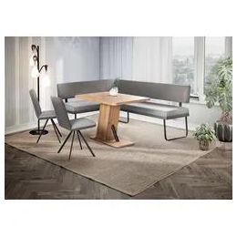 Eckbankgruppe OTTO HOME "Gabi Essecke, Sitzgruppe, Eckbankgruppe, K&uuml;chenbankgruppe", graublau, grau, schwarz, B:214cm H:87cm T:164cm, MDF, Massivholz, Metall, Polyester, Spanplatte, Sitzm&ouml;bel-Sets, Eckbankgruppe, Gestell aus matt-schwarzem Flachmetall, stabil, 2-Stoff-Design