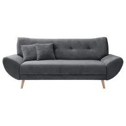 3-Sitzer Home Affaire "Basta", anthrazit, B:205cm H:82cm T:87cm, 100% Polyester, Sofas