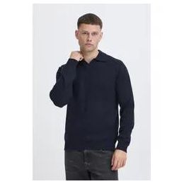 Polokragenpullover Blend "BHBRANKO POLO SPLITN.", Herren, Gr. XXL, blau (salute melange), Strick, Obermaterial: 60% Wolle, 40% Nylon, meliert, unifarben, regular fit h&uuml;ftlang, V-Ausschnitt, Strickb&uuml;ndchen, Pullover
