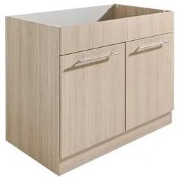 Wiho-K&uuml;chen Sp&uuml;lenschrank WIHO K&Uuml;CHEN "Filo", front und korpus: vicenza eiche hell, B:100cm H:82cm T:57cm, Schr&auml;nke, Sp&uuml;lenschrank, 100 cm breit, ohne Arbeitsplatte