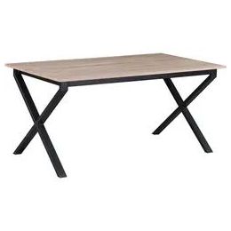 Esstisch OTTO HOME "Boddhi", eichefarben, schwarz, B:160cm H:75cm T:90cm, Tische, Esstisch, schwarzes Metallgestell, Plattenvarianten w&auml;hlbar, sowie Gr&ouml;&szlig;en