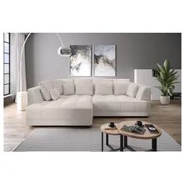 Ecksofa WERK2 "Tiga, Komfortsofa mit elekt. Auszugsfunktion, bequem, L-Form", beige, B:207cm H:72cm T:286cm, 100% Polyester, Sofas, Ecksofa, Pure Wohlf&uuml;hlgarantie: Ausziehbare Sitztiefe, XXL-Ottomane & Kissen.