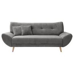 3-Sitzer Home Affaire "Basta", graubraun, B:205cm H:82cm T:87cm, 100% Polyester, Sofas