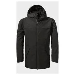 Sch&ouml;ffel Langjacke SCH&Ouml;FFEL "Parka Style Bohorok MNS", Herren, Gr. 48, schwarz (9990, schwarz), Oberstoff: 100% Polyester; (Membran: Thermoplastisches Polyurethan); Futter: 100% Polyester, relaxed fit, hoch geschlossener Ausschnitt, Jacken Langjacke