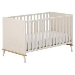 Babybett YUNY BY PAIDI "HAZEL 70x140cm in Beige, umbaubares Kinderbett mit Massivholz", cashmere, beige, eiche, montana, B:146cm H:85cm T:77cm, Holzwerkstoff, Massivholz, Babybetten, Babybett, Gitterbett 4-fach h&ouml;henverstellbar, entnehmbare Sprossen, Juniorbett