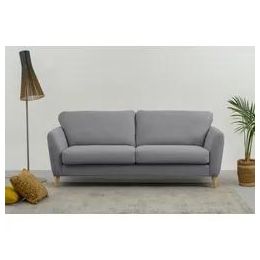 3-Sitzer Home Affaire "MARSEILLE 3er Sofa 206 cm, Cord, Flachgewebe, Struktur, Webstoff", dunkelgrau, B:206cm H:88cm T:90cm, 100% Polyester, Sofas, Massivholzbeine Eiche, Landhausstil, Wellenunterfederung
