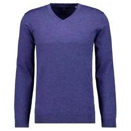 Rundhalspullover Ragman, Herren, Gr. 60, blau (blau, melange, 782), 100% Wolle, Pullover Rundhalspullover