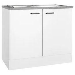 Sp&uuml;lenschrank Optifit "OPTImulti", wei&szlig;, wei&szlig;, B:100cm H:88cm T:60cm, Schr&auml;nke, Sp&uuml;lenschrank, Breite 100 cm, Tiefe 60 cm, inkl. Arbeitsplatte und Einbausp&uuml;le