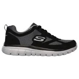 Sneaker Skechers "BURNS-AGOURA", Herren, Gr. 44, schwarz, grau, Leder, Textil, Schuhe Sneaker, Schn&uuml;rschuh, Sportschuh mit Memory Foam