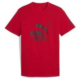 T-Shirt Puma "AC Milan KING Logo T-Shirt Herren", Damen, Gr. XS, rot (for all time rot schwarz), Obermaterial: 100% Baumwolle. Rippe: 29% Polyester, 71% Baumwolle, bedruckt, regular fit, Rundhals, Shirts T-Shirt
