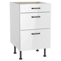 Unterschrank KOCHSTATION "KS-Paula", wei&szlig; glanz, wei&szlig;, B:50cm H:87cm T:58,4cm, Schr&auml;nke, Unterschrank