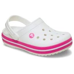 Clog Crocs "Crocband Clog", Jungen, Gr. 27, wei&szlig;, pink, CrosliteTM, kontrastfarbene Details, Schuhe Clog, Sandale, Sommerschuh, Badeschuh mit L&uuml;ftungs&ouml;ffnungen