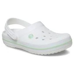 Clog Crocs "Crocband Clog", Damen, Gr. 42, wei&szlig;, wei&szlig;, serene gr&uuml;n, CrosliteTM, kontrastfarbene Details, Schuhe Clog, Sommerschuh, Schlappen, Hausschuh mit zweifarbiger Laufsohle