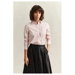 Langarmbluse Gant "REGULAR CLASSIC POPLIN STRIPE", Damen, Gr. 40, apricot pink, Web, Obermaterial: 100% Baumwolle, regular fit, Blusen