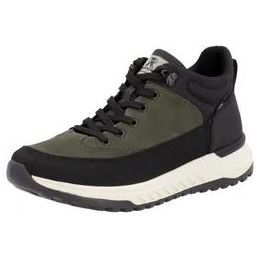 Sneaker Rieker "Rieker Sneaker Lederimitat", Herren, Gr. 43, schwarz (schwarz, gr&uuml;n), Lederimitat, Schuhe Sneaker