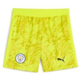 Sporthose Puma "Manchester City 25/26 Torwartshorts Jugendliche", Kinder, Gr. 152, Normalgr&ouml;&szlig;en, gelb (gelb alert), Obermaterial: 100% Polyester, regular fit, Hosen Sporthose