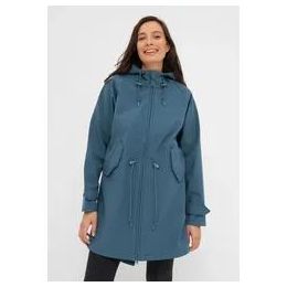 Softshelljacke Derbe "Island Friese", Damen, Gr. 34, orion blau, Obermaterial: 100% Polyester; Innenmaterial: 100% Polyester, tailored fit, Raglan&auml;rmel normaler Saum, Jacken Softshelljacke, wasserabweisend, winddicht, Kapuze