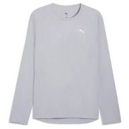 Laufshirt Puma "M RUN VELOCITY LONG SLEEVE (POLY)", Herren, Gr. M, vibrant silber, Web, Obermaterial: 100% Polyester, regular fit normal, Rundhals, Shirts Laufshirt, Regular Fit, mit DryCELL-Technologie, Flatlock-N&auml;hte, atmungsaktiv