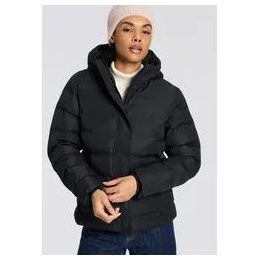 Steppjacke CMP "WOMAN JACKET FIX HOOD", Gr. 44, nero, Obermaterial: 100% Polyester. Futter: 100% Polyester. Wattierung: 100% Polyester, Jacken Steppjacke, mit fester Kapuze, w&auml;rmend, winddicht, wasserabweisend, &Uuml;bergangsjacke