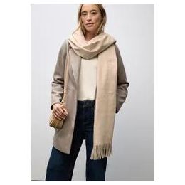 Schal Street One, Damen, Gr. onesize, sanded beige meliert, Stoff, 85% Polyester, 15% Viskose, unifarben, Modet&uuml;cher Schal, mit Fransen am Saum