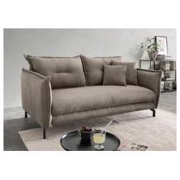 3-Sitzer Home Affaire "LAVA Breite 198 cm, modern und elegant, aktuelle Kissenoptik, bequem", grau, braun, B:198cm H:94cm T:110cm, Sofas, Armlehnen verstellbar