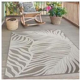 Teppich s.Oliver "Skadom, Wende-Teppich im Blatt Design, auch f&uuml;r Balkon und Terrasse", taupe, B:120cm H:5mm L:160cm, Kunstfaser, Teppiche, Teppich, f&uuml;r In- und Outdoor geeignet, wetterfest & UV-best&auml;ndig