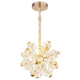 Globo LIGHTING H&auml;ngeleuchte "FLORIELLA", goldfarben, &Oslash; 50cm H: 125cm, 1 Stk., Leuchten, H&auml;ngelampe Esszimmer-Leuchte Esstischleuchte Wohnzimmer, H&auml;ngeleuchte
