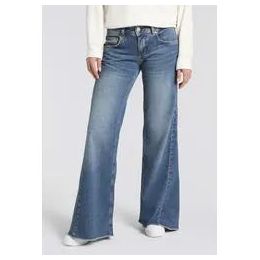 5-Pocket-Jeans Herrlicher "Edna Kama Denim", Damen, Gr. 29, L&auml;nge 32, iconic, Denim/Jeans, Obermaterial: 99% Baumwolle, 1% Elasthan, ausgestellt lang, Jeans 5-Pocket-Jeans, Flared Fit, extra Weite