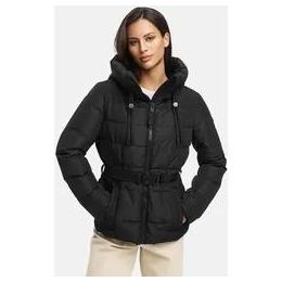 Winterjacke Marikoo "Himee", Damen, Gr. XXL, schwarz, Obermaterial: 100% Polyester; Futter: 100% Polyester; Wattierung: 100% Polyester; &Auml;rmelfutter: 100% Polyester, Jacken Winterjacke, mit praktischem Tailleng&uuml;rtel und robuster Klickschnalle
