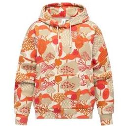Kapuzenpullover Ragwear "Pirita Print", Damen, Gr. L (40), ecru, Material: 70% Baumwolle, 30% Polyester, oversize h&uuml;ftbedeckend, hoch geschlossener Ausschnitt, &Auml;rmel ohne &Auml;rmelschlitz Rippb&uuml;ndchen, Pullover Kapuzenpullover, Hoodie mit verstellbarer Kapuze