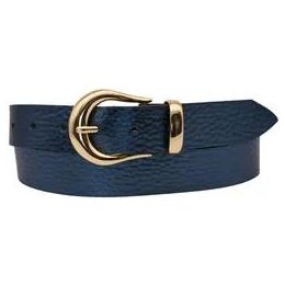 Lederg&uuml;rtel AnnaMatoni "AnnaMatoni Lederg&uuml;rtel Lana Lederg&uuml;rtel Lana", Damen, Gr. TW80 - 95cm Gesamtl&auml;nge, blau (blau metallic 490), 100% Leder, G&uuml;rtel Lederg&uuml;rtel