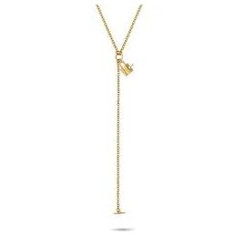 Y-Kette Liebeskind Berlin "Schmuck Geschenk Edelstahl Halskette The Love Bond", gold (gelbgoldfarben), Halsketten, Damen, Edelstahl, L: 43 B: 2mm, B:2mm