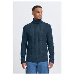 Rollkragenpullover Blend "BHBasim", Herren, Gr. XXL, blau (marineblaus), Grobstrick, 50% Baumwolle, 47% Polyacryl, 3% Nylon, Strukturmuster, Basic, normal normal, ohne Ausschnitt, Pullover Rollkragenpullover, Stilvoller Strickpullover mit Rollkragen und Zopfmuster