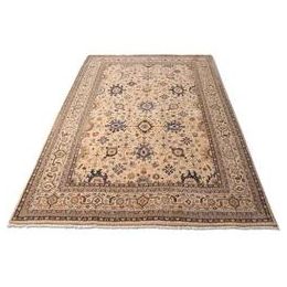 Wollteppich Theko "Saharna 7521", beige, B:250cm H:12mm L:350cm, Wolle, Teppiche, Fransenteppich, reine Wolle, Orient-Optik, mit Fransen