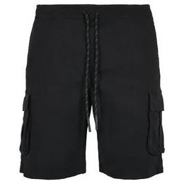 Stoffhose Urban Classics "Urban Classics Herren Drawstring Cargo Shorts", Herren, Gr. M, US-Gr&ouml;&szlig;en, schwarz, 98% Baumwolle, 2% Elasthan, unifarben, normal, Hosen Stoffhose