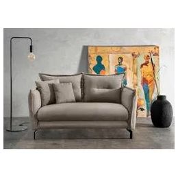 2-Sitzer Home Affaire "LAVA Breite 168 cm, modern & elegant, aktuelle Kissenoptik, bequem", grau, braun, B:168cm H:94cm T:110cm, Sofas, Armlehnen verstellbar