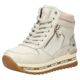 Sneaker Mustang SHOES "Mustang Shoes Sneaker Lederimitat/Textil", Damen, Gr. 39, ivory, Lederimitat, Textil, Schuhe Sneaker