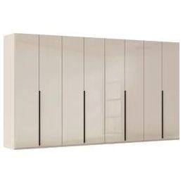 Dreht&uuml;renschrank Rauch "Kleiderschrank Schrank Garderobe W&auml;scheschrank BESTSELLER MONTCLAR", beige, glas beige (champagner), griffe schwarz, B:400cm H:223cm T:60cm, Holzwerkstoff, Schr&auml;nke, Dreht&uuml;renschrank, Front in Glas/Hochglanz/Dekor/Grauspiegel in 5 Breiten MADE IN GERMANY, Topseller