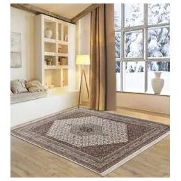 Orientteppich OTTO HOME "BB Oriental", braun (cream braun), B:200cm H:12mm L:250cm, Schurwolle, Teppiche, reine Wolle, handgekn&uuml;pft, orientalisches Design, mit Fransen
