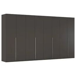 Dreht&uuml;renschrank Rauch "Kleiderschrank Schrank Garderobe W&auml;scheschrank BESTSELLER MONTCLAR", graphit, griffe chrom, B:400cm H:223cm T:60cm, Holzwerkstoff, Schr&auml;nke, Dreht&uuml;renschrank, Front in Glas/Hochglanz/Dekor/Grauspiegel in 5 Breiten MADE IN GERMANY, Topseller
