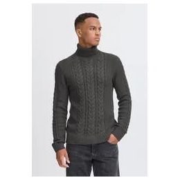 Rollkragenpullover Blend "BHBasim", Herren, Gr. XL, charcoal mix, Grobstrick, 50% Baumwolle, 47% Polyacryl, 3% Nylon, Strukturmuster, Basic, normal normal, ohne Ausschnitt, Pullover Rollkragenpullover, Stilvoller Strickpullover mit Rollkragen und Zopfmuster