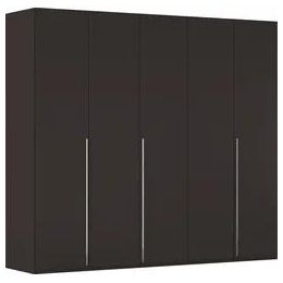 Dreht&uuml;renschrank Rauch "Kleiderschrank Schrank Garderobe W&auml;scheschrank BESTSELLER MONTCLAR", schwarz, griffe chrom, B:251cm H:223cm T:60cm, Holzwerkstoff, Schr&auml;nke, Dreht&uuml;renschrank, Front in Glas/Hochglanz/Dekor/Grauspiegel in 5 Breiten MADE IN GERMANY, Topseller