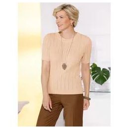 Classic Dog Ajourpullover CLASSIC "Ajour-Pullover", Damen, Gr. 52, sand, 55% Baumwolle, 45% Viskose, unifarben, Pullover