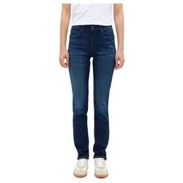Slim-fit-Jeans Mustang "Damen Style Shelby Slim", Damen, Gr. 33, L&auml;nge 34, blau (802 dunkelblau), Denim/Jeans, 90% Baumwolle, 6% Polyester, 4% Elasthan, unifarben, slim fit, Jeans Slim-fit-Jeans