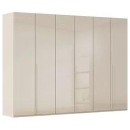 Dreht&uuml;renschrank Rauch "Kleiderschrank Schrank Garderobe W&auml;scheschrank BESTSELLER MONTCLAR", beige, glas beige (champagner), griffe champagner, B:301cm H:223cm T:60cm, Holzwerkstoff, Schr&auml;nke, Dreht&uuml;renschrank, Front in Glas/Hochglanz/Dekor/Grauspiegel in 5 Breiten MADE IN GERMANY, Topseller