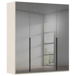 Dreht&uuml;renschrank Rauch "Kleiderschrank Schrank Garderobe W&auml;scheschrank BESTSELLER MONTCLAR", beige (champagner), grauspiegel, griffe schwarz, B:201cm H:223cm T:60cm, Holzwerkstoff, Schr&auml;nke, Dreht&uuml;renschrank, Front in Glas/Hochglanz/Dekor/Grauspiegel in 5 Breiten MADE IN GERMANY, Topseller