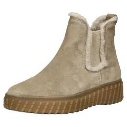Stiefelette Paul Green "Paul Green Stiefelette Veloursleder/Textil", Damen, Gr. 38, beige, Textil, Veloursleder, Schuhe Stiefelette