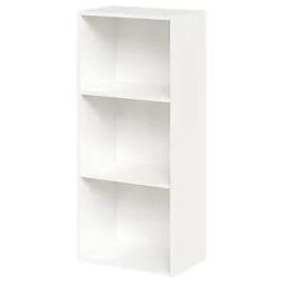 B&uuml;cherregal FMD "Bitz", wei&szlig; perl, B:44,4cm H:101,6cm T:28cm, Holzwerkstoff, Regale, B&uuml;cherregal, offene F&auml;cher, variable Einlegeb&ouml;den, beliebig erweiterbar