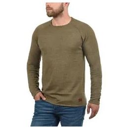 Strickpullover Blend "BHJohn", Herren, Gr. S, mocca braun, Feinstrick, 100% Baumwolle, unifarben, regular fit, Rundhals, Raglan&auml;rmel, Pullover Strickpullover, Strickpullover mit aufgerollten S&auml;umen