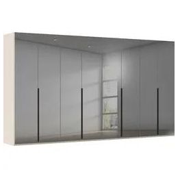 Dreht&uuml;renschrank Rauch "Kleiderschrank Schrank Garderobe W&auml;scheschrank BESTSELLER MONTCLAR", beige (champagner), grauspiegel, griffe schwarz, B:400cm H:223cm T:60cm, Holzwerkstoff, Schr&auml;nke, Dreht&uuml;renschrank, Front in Glas/Hochglanz/Dekor/Grauspiegel in 5 Breiten MADE IN GERMANY, Topseller